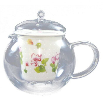 ガラスのティーポットに有田焼の茶こし＆蓋がおしゃれ☆日本茶・紅茶・中国茶・ハーブティーなどいろんなお茶にご使用下さい。サイズ(約)径11×幅14.5×高13cm個装サイズ：13.5×11.5×13.5cm重量個装重量：360g素材・材質ポッ...