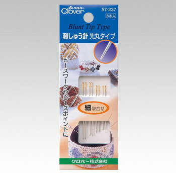 ビーズをテグスなどで編む時や、ビーズを目の粗い生地に刺す時(ビーズポイントなど)に。 針先がまるく、頭部のふくらみが少ないので、糸割れしにくく、スムーズに通ります。頭部のふくらみが少ないので、針を引き抜く時に生地や糸を痛めにくく、作品の仕上...