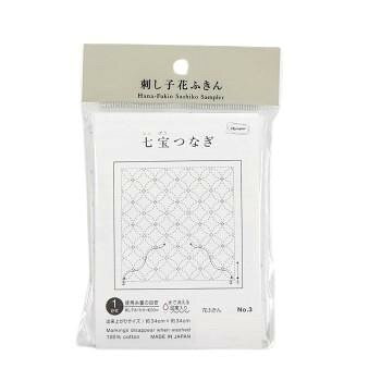 お好みの柄と刺し子糸を組み合わせて楽しめる花ふきん布パックです。※図案は布にプリント済みサイズ出来上がりサイズ:約縦34cm×横34cm(印は約縦31cm×横31cm)個装サイズ：30×20×10cm重量個装重量：30g仕様刺し順入り使用糸...