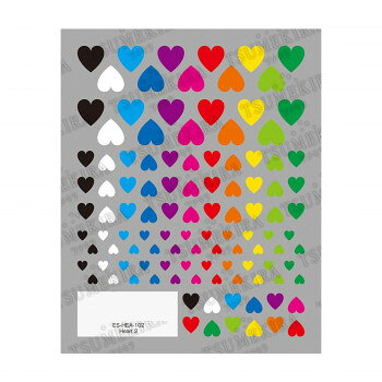 カラフルなハートを詰め合わせました。推しカラーネイルにも大活躍!サイズシートサイズ:78×97mm個装サイズ：8×12×1cm重量個装重量：7g素材・材質ポリエチレンフィルム生産国日本fk094igrjs