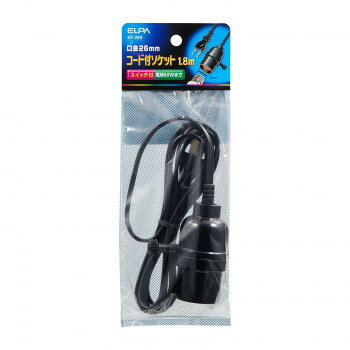 電球は60W以下のものをご使用ください。サイズコード長:約1.8m個装サイズ：4×8×20cm重量個装重量：119g仕様■定格:125V/6A■口金:E26■スイッチ付生産国中国fk094igrjs