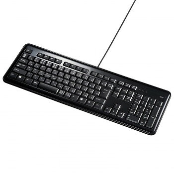 スタンダードな109配列のスリムキーボードです。USB2.0ハブを2ポート内蔵しています。スマホのデータ転送やUSBメモリなどの接続に便利です。印字の耐久性に優れたレーザー刻印を採用しています。USBポートの少ないタブレットでの使用に便利で...