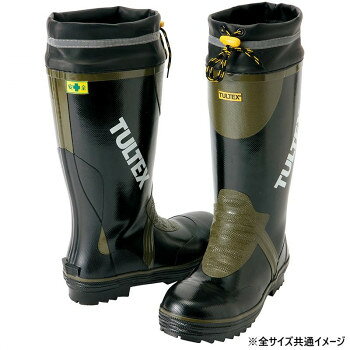 反射テープ付きの安全ゴム長靴。砂や泥が入りにくいフード仕様です。糸入り三層構造で強度をアップさせました。サイズ個装サイズ：45.5×33×12.4cm重量個装重量：1838g素材・材質甲被・底:合成ゴム、先芯:鋼製仕様ウィズ:3Eフード丈:...