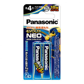パナソニック「エボルタネオ」アルカリ乾電池単4形です。2本パックです。サイズ個装サイズ：8.7×4.3×1.2cm重量個装重量：20g仕様使用推奨期限:10年生産国日本fk094igrjs