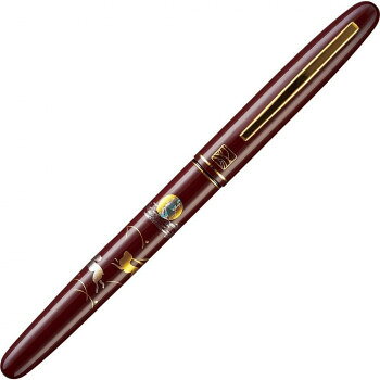 日本の伝統工芸である蒔絵。その美しい模様を現代技術で万年毛筆に再現しました。蒔絵独特の色彩と艶やかさをお届けします。耐久性・復元性に富んだポリエステル毛材を使用。スペアーインキ式です。贈答にも最適な桐箱入りです。サイズ137×11mm個装サ...