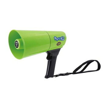 軽くて耐水性もあるメガホンです。※電池は別売りです。サイズ口径:φ109×205mm、全長:228mm、ストラップ(長さ):約400mm個装サイズ：26.4×23.2×13cm重量約400g(電池別)個装重量：540g素材・材質ASA樹脂仕...