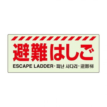 避難はしごの場所を明示する標識です。緊急時の迅速な対応が求められる際に役立ちます。サイズ150×360mm個装サイズ：36×15×0.1cm重量個装重量：100g素材・材質硬質蓄光板仕様厚さ:1.2mm取付穴なし生産国日本fk094igrjs