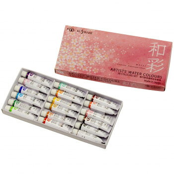 よく使用される配色を組み合わせたセット。単品で揃えるよりもお得です。18色入り。サイズ92×192×21mm個装サイズ：20×10×2cm重量個装重量：222g素材・材質顔料、アラビアガム、水セット内容014 バイオレット、015 ライラッ...