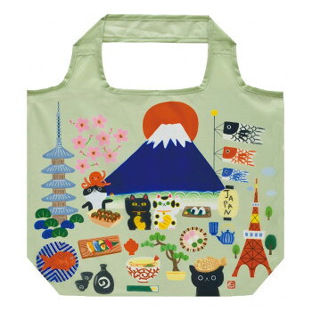 使い勝手の良いエコバッグにプリントされた元気いっぱいのねこたちと一緒にお出掛けしましょう。サイズW38×H29×D11cm個装サイズ：9.0×10.0×2.0cm重量(約)15g個装重量：200g素材・材質ポリエステル100%仕様持ち手の長...