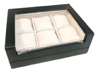 ■　商品内容 6本収納ウォッチボックスサイズ:229x180x86ミリ仕切りサイズ:66x75x40ミリ重量:870gカラー:外装黒合皮/内装アイボリー ご注文頂いてからの在庫ご確認となります。 弊社からの受注確定メールをお送りした時点で受...