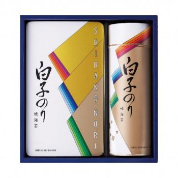 新鮮な美味しさと、品質にこだわった長年愛され続ける詰合せ。サイズ個装サイズ：23×25×8cm重量個装重量：580g仕様賞味期間：製造日より1,080日セット内容焼のり(2切8枚2袋)・味のり(8切5枚12袋)各1缶生産国日本栄養成分味付け...