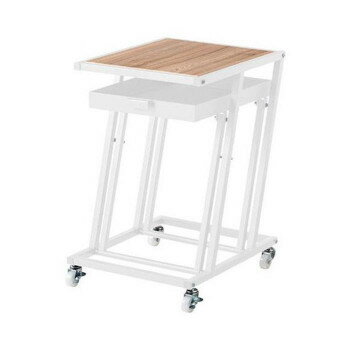 サイドテーブルです。※北海道・沖縄・離島など一部地域にはお届けできかねますのでご容赦ください。サイズW36.5×D44×H55mm個装サイズ：45×45×12cm重量6.0kg個装重量：7000g素材・材質合成樹脂化粧繊維板、スチール仕様粉...