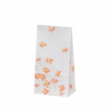 花柄のプリントがおしゃれな紙袋です。雑貨の包装などさまざまなシーンで活躍すること間違いなし。サイズ幅150×マチ90×高さ280mm個装サイズ：32×20×20cm重量個装重量：850g素材・材質紙質:片艶晒クラフト(50g)セット内容枚数...