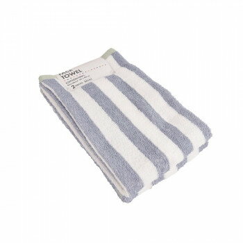 シンプルなストライプ柄が使いやすい無撚糸タオルです。サイズ約34×80cm個装サイズ：28.0×17.0×4.0cm重量個装重量：165g素材・材質綿100%仕様洗濯機洗い可(洗濯ネット使用)手洗い可タンブル乾燥不可生産国中国fk094igrjs