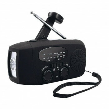 3通りの充電が可能です。USB充電・手回し充電・太陽光充電電池容量:2000mAh。サイズ5×13×6cm個装サイズ：6×15×8cm重量個装重量：282g素材・材質ABS樹脂仕様ライト:1LEDAM/FMラジオ、AM:520-1620Kh...