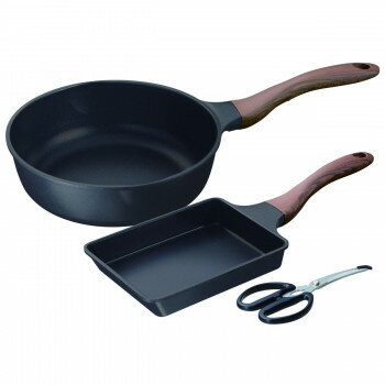 本体は熱ムラが少なく変形に強いアルミダイカスト製。留め具の凹凸がなく、お手入れしやすい。木目調のシリコーンコーティングを施したハンドルは、気持ちいい触りごこち。外面はセラミック塗膜加工で汚れを落としやすくキズも付きにくいです。サイズ玉子焼:...