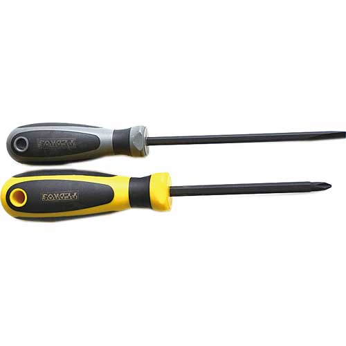 グリップ部に2種類の素材を使用。エルゴノミック形状で握りやすい。 熱処理された先端は高い強度と耐摩耗性。 バイクに最も良く使用される＃2のプラスドライバーと5.5mmのマイナスドライバーの2本がセットになっています。商品のカラー・サイズにつ...