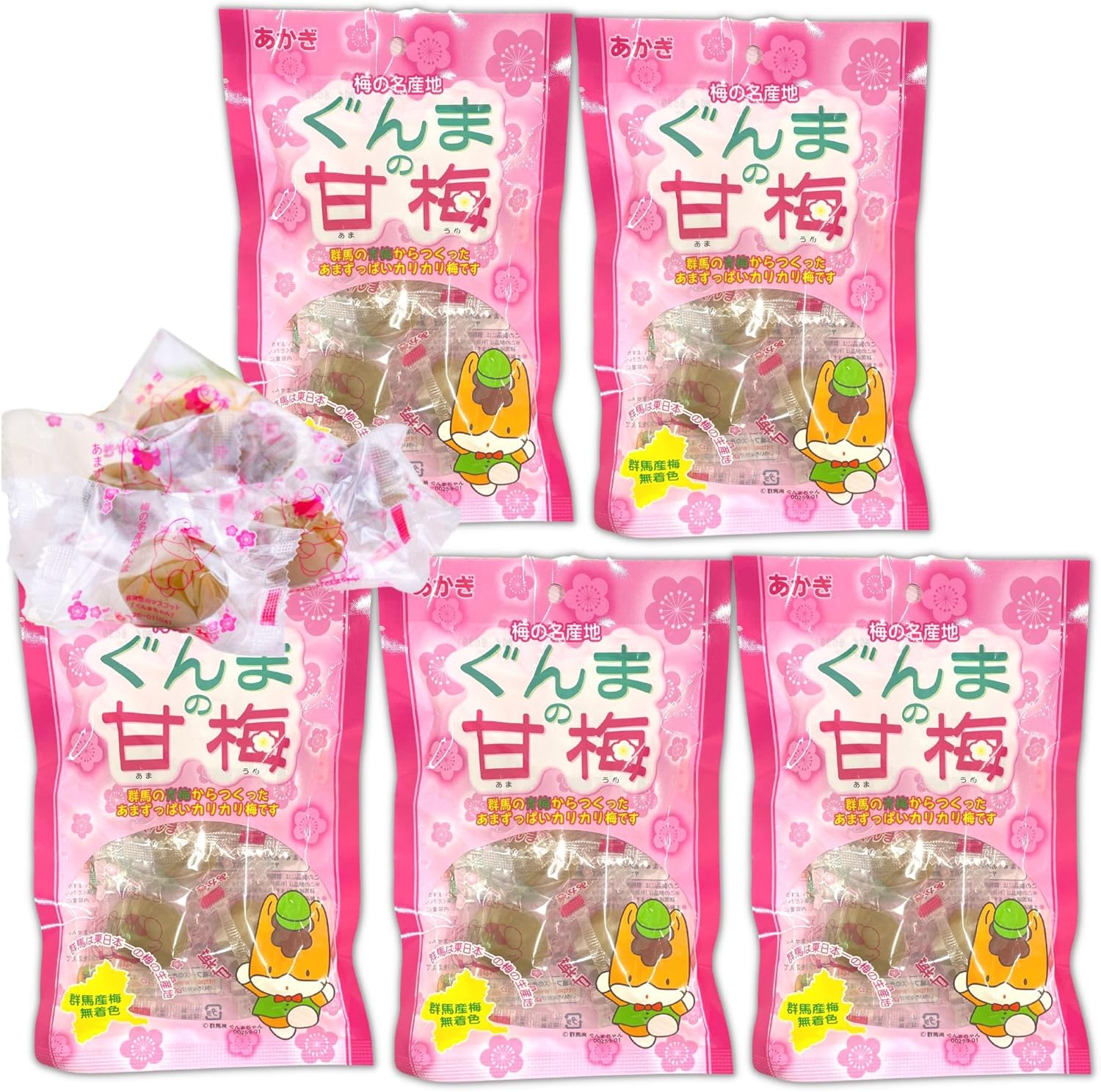 商品情報【内容量】80g×5袋セット【原材料名】梅（群馬県）、漬け原材料[糖類（果糖ぶどう糖液糖、果糖）、醸造酢、食塩、りんご酢、酒精]／酸味料、香料、甘味料（スクラロース）【栄養成分表示】可食部100gあたりエネルギー：58kcal、たん...