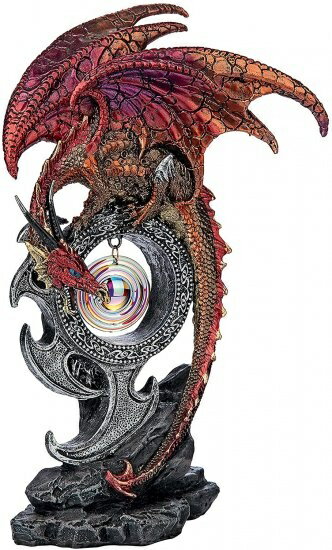 【商品名】Design Toscano QS293907 カーネリアン 風の蛇 ゴシックドラゴン像 9インチ レッド【カテゴリー】ホーム・キッチン : 彫像【商品説明】ファンタジーアート - 猛烈なドラゴンカーネリアンは、多面的な人工宝石に...