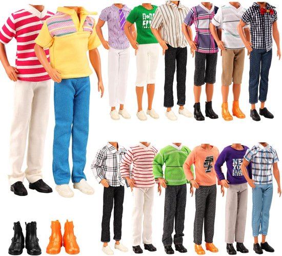 【商品名】Barbie ミウナナロット8アイテムケンドール用の人形服には、ランダム3 PCSカジュアルウェア + 3 PCSドールパンツ+2靴が含まれています…Miunana Lot 8 Items Doll Clothes for Ken...