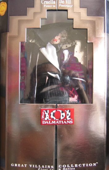 【商品名】Barbie バービー1996ディズニークルエラデビルドール101ピンストライプのダルメシアンパワーグレート悪役コレクション最初にシリーズBarbie 1996 Disney Cruella De Vil Doll 101 Dal...