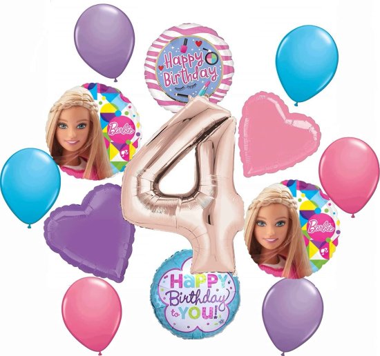 【商品名】Barbie バービー4歳の誕生日パーティーは、バルーンブーケの装飾を備えていますBarbie 4th Birthday Party Supplies Balloon Bouquet Decorations【商品説明】・(2) 1...