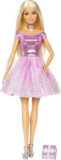 【商品名】Barbie バービーハッピーバースデードール、ブロンド、輝くピンクのパーティードレスを着たプレゼント、3-7歳の贈り物Barbie Happy Birthday Doll, Blonde, Wearing Sparkling P...