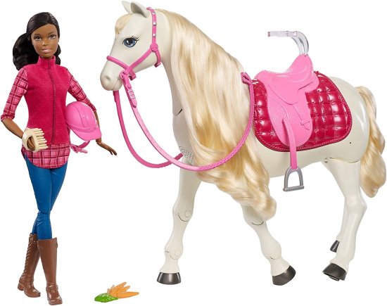【商品名】Barbie バービードリームホースと人形、黒い髪Barbie Dream Horse & Doll, Black Hair【商品説明】・Experience the fun of horseback riding with Ba...