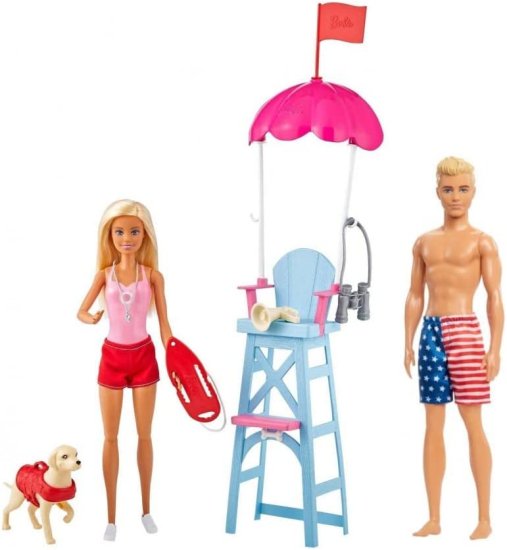 【商品名】Barbie バービーライフガードプレイセット＆ケンバービー人形バンドルバービーライフガードとケンバービー人形と互換性Barbie Lifeguard Playset & Ken Barbie Doll Bundle Compat...