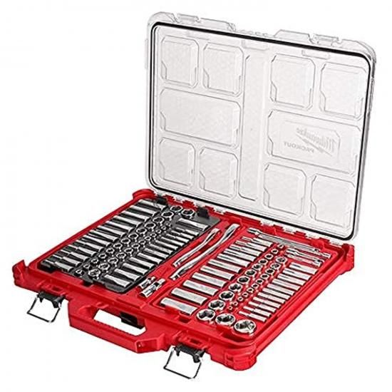 【商品名】 Milwaukee ミルウォーキーエレクトリック - 1/4-3/8 106PC ラットおよびソケットセット PKOUT SAE-MMMilwaukee Electric - 1/4-3/8 106PC Rat. and Soc...