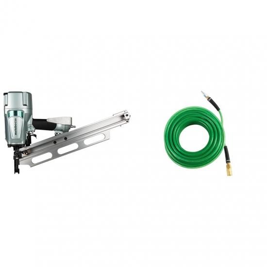 【商品名】 Metabo HPTフレーミングネイラーセット | NR83A5(S1) + Metabo HPTエアホース | 1/4インチ x 100フィート | 115156MBundle of Metabo HPT Framing Na...