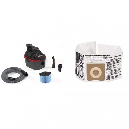 【商品名】 RIDGID 4000RV ポータブル乾湿両用掃除機、4ガロン小型乾湿両用掃除機、5.0馬力モーター、高効率ダストバッグ、ダストコレクションバッグ2個付きRIDGID 4000RV Portable Wet Dry Vacuum...
