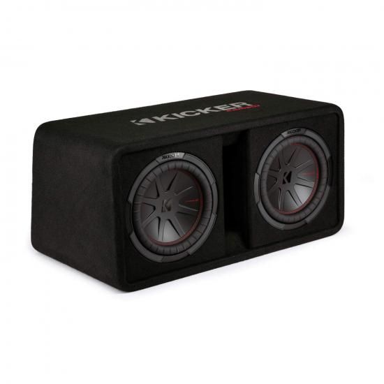【商品名】Kicker 48DCWR102 CompR 10インチ デュアルサブウーファー（通気孔付きエンクロージャー、2オーム）Kicker 48DCWR102 CompR 10" Dual subwoofers in Vented En...