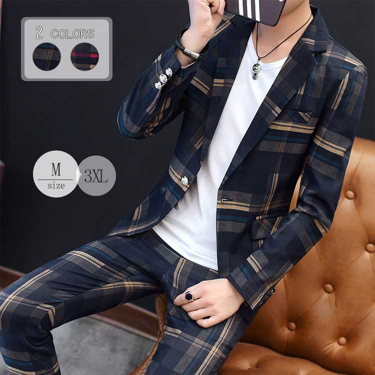 「送料無料」カジュアルスーツ メンズ セットアップ ビジネススーツ 秋 新作 テーラードジャケット 2点セット カジュアル 紳士 ジャケット ストライプ カジュアルスーツ 秋 新作 テーラードジャケット 2点セット カジュアル(suit51...