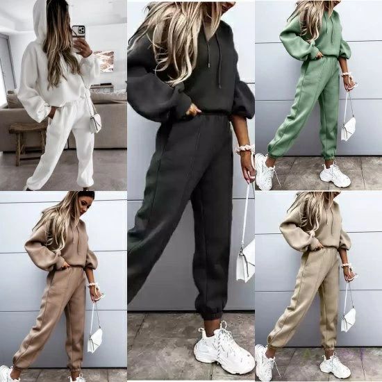 商品説明フードパーカーとロングパンツのセットアップ♪今年トレンドのパフスリーブやダボっとしたシルエットが可愛いシンプルなデザイン◎パンツはウエストゴムで気になる体型もカバーできる万能アイテム！ちょっとしたお出掛けや買い物など普段使いできてオ...