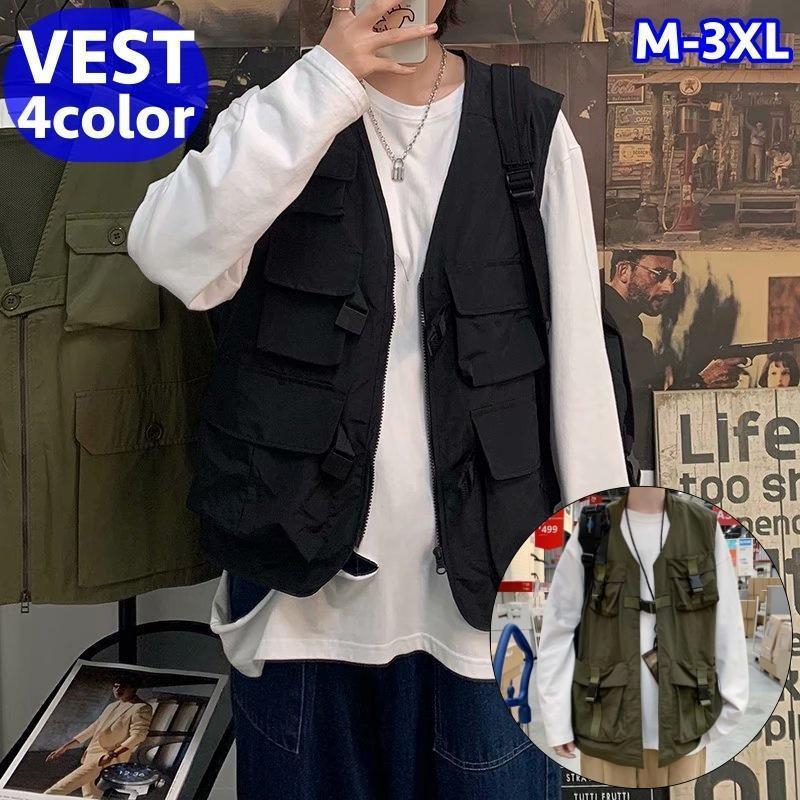 カジュアルコーデからアウトドアにもぴったりなベスト。小物類の持ち歩きに便利なポケット付き♪釣りや登山、手ぶらで散歩したい時などにおすすめのアイテムです◎【サイズについて】画像をご参照ください。【素材について】95%ポリエステル5%ポリウレタ...