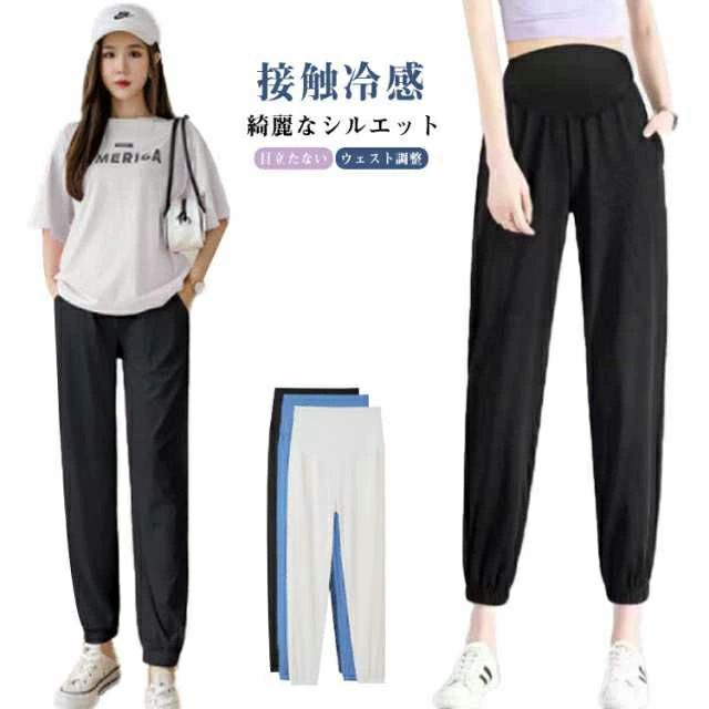 【接触冷感】ストレッチのきいた肌当たりの心地よいサラッとした素材で、蒸し暑い季節もお肌にべとつかず、快適なマタニティライフをお過ごしいただけます。【目立たない】おなかのリブはストレッチコットンで優しくフィット!同色系リブだから、 チラっと見...