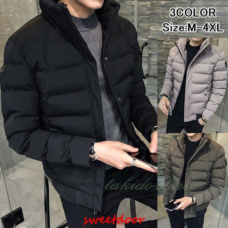 中綿コート メンズ ダウン風コート ブルゾン 大きいサイズ 冬アウター 無地 厚手 防風 防寒着▼素材：ポリエステル▼カラー ：グレー/ブラック/ブラウン▼サイズ：写真に参考してください▼注意事項：※モニターの発色の具合によって実際のものと...