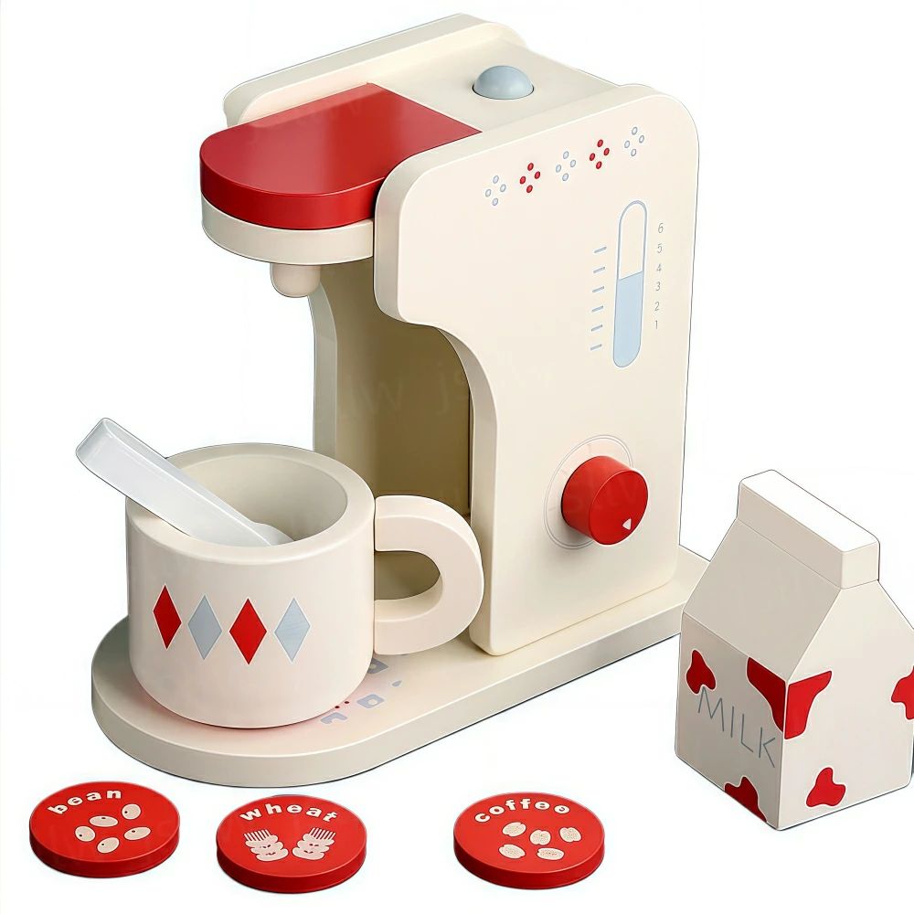 ?木製コーヒーマシンままごとセット? ★カフェ気分 ・本格的なコーヒーマシンさながらのカチッと感のあるボタン ★安心の木製設計 ・優しい木の温もりと滑らかな触り心地 ・角の丸い安全仕様 ★長く使える知育玩具 ・1歳半〜成長に合わせて遊び方が...