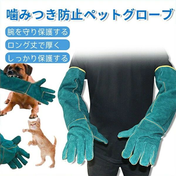■商品説明■ペットの飼育、トレーニングに適したグローブです。長さ60cmの厚手の牛革製で爪や牙からの引っ掻きや噛みつきから腕全体をしっかり保護できます。 ＜ロング丈＞長さ60cmのロング丈で腕をしっかり保護します。警戒心が強い犬や猫の保護時...