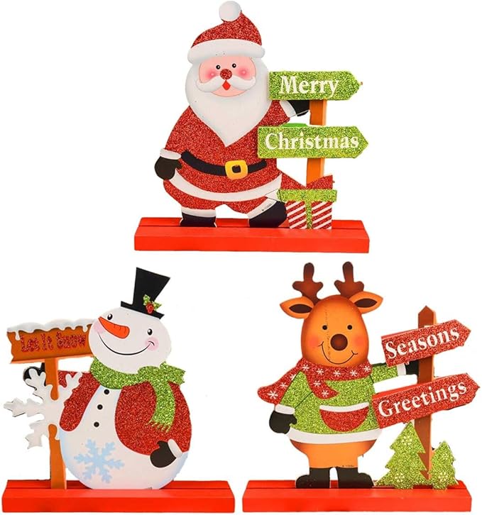 ?【 嬉しい3種類セット 】お得なXmasモチーフの3点セットです。クリスマスデコレーションにピッタリなディスプレイです。 ?【 可愛らしいデザイン 】木製で温もりを感じさせるデザイン。置くだけで一気にクリスマスの雰囲気を楽しめます。 ?【...