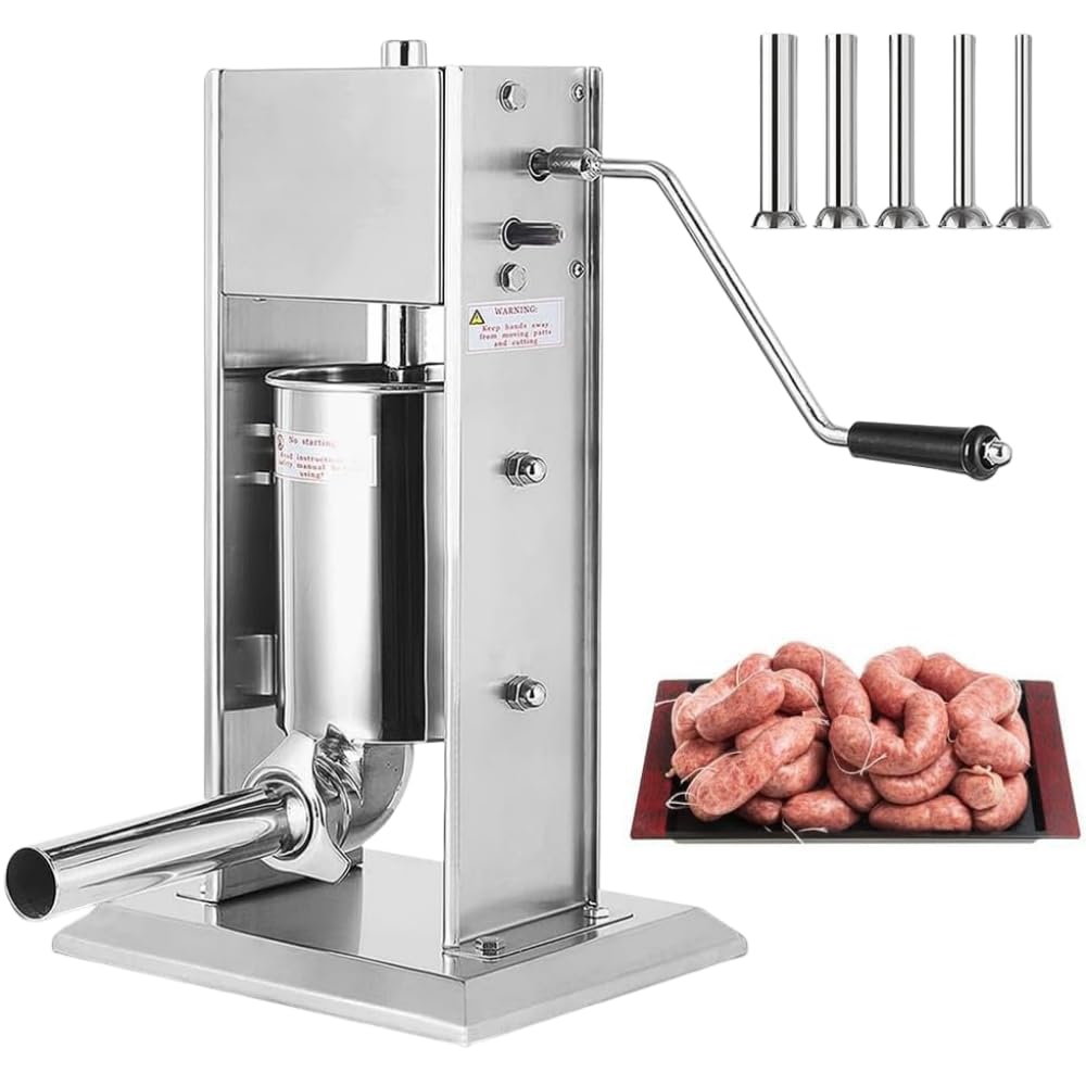 【耐久性のある品質】当社のソーセージ詰め物は、頑丈なステンレス鋼の本体、ベース、シリンダー、チューブで構成されており、長時間使用できるように設計されています。丈夫なフレームは長持ちするように作られています。 ? 【大容量】この縦型ソーセージ...