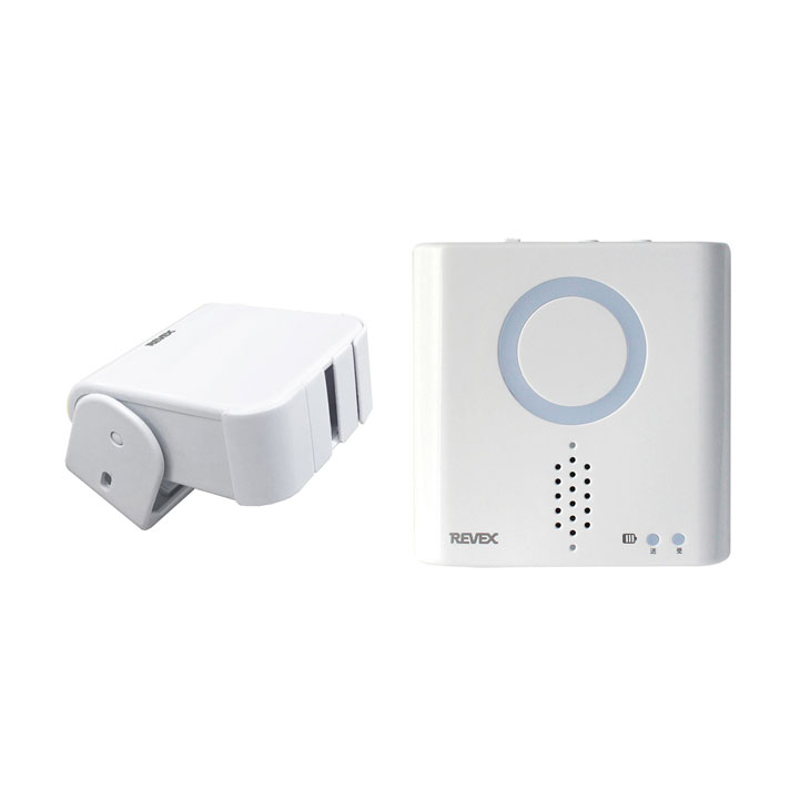 REVEX　ワイヤレスチャイム　XPシリーズ　送信機・受信機セット 人感センサーチャイムセット XP750A　（XPN750A） 当商品は下記の送受信機のセットです。 ・ワイヤレス人感センサー送信機「XP50A」 ・ワイヤレス受信チャイム「...