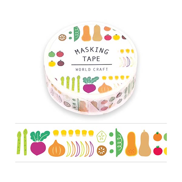 Marche(マルシェ)をテーマにしたデザインです。 ●サイズ：幅15mm×7m ●素材：紙製 【注意事項】 再剥離性が特長のテープですので、強力に接着したい、しっかり封緘したい、といった用途には向きません。 あらかじめ、ご了承ください。