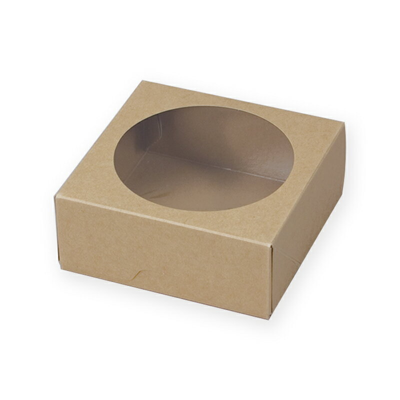 組み立て式の窓付きスナックケースです。●電子レンジ使用可●オーブン使用不可●耐油性：あり●耐水性：あり●入数：50枚底部：105×105mm／深さ：43mm