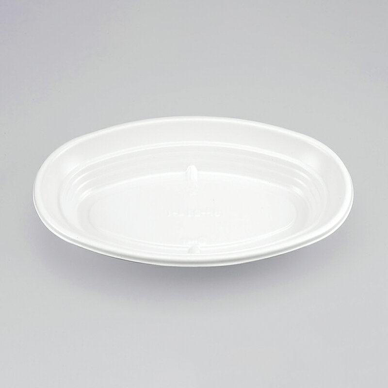 カレーなどにおすすめの楕円型のテイクアウト容器です。●電子レンジ使用可●オーブン使用不可●耐油性：あり●耐熱温度：105℃●ごはんの容量：約420g●入数：50枚外寸：232×142×高35mm／底寸：176×85mm■対応している商品 弁...