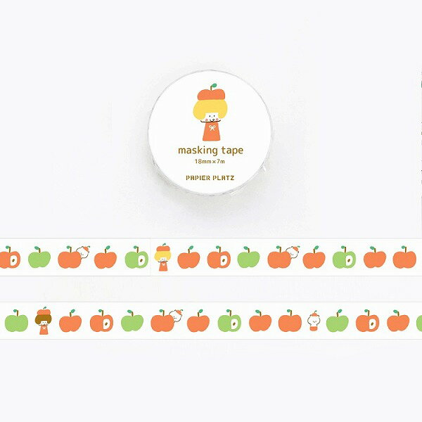 イラストレーターmizutamaさん×パピアプラッツ×カモ井加工紙のトリプルコラボ企画。 人気イラストレーター＆消しゴムはんこ作家mizutamaさんデザインの「フルーツちゃんシリーズ」のマスキングテープです。 ノートや手帳に貼るだけでかわ...