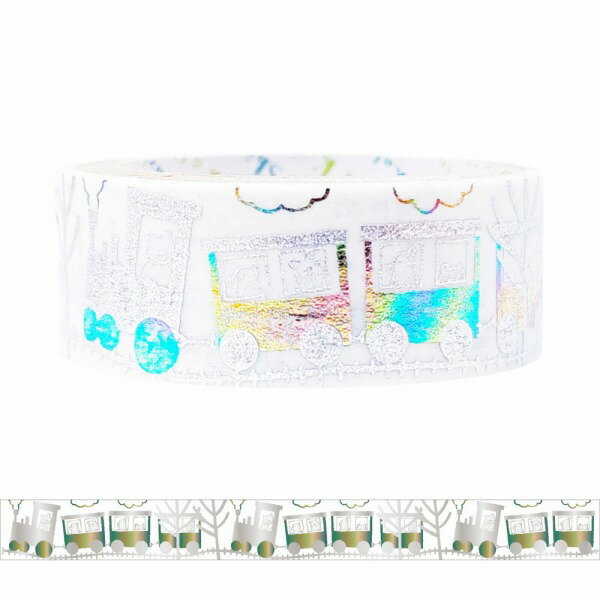 「星アカリ」は透け感のある薄紙に2種類の箔押しのみで描いたデザインマスキングテープ。 光にかざすとキラキラと表情が変わり、煌びやかにデコレーションすることが出来ます。 ●サイズ：15mm×3m ●ラメ系シルバー箔×レインボー箔 【注意事項】...