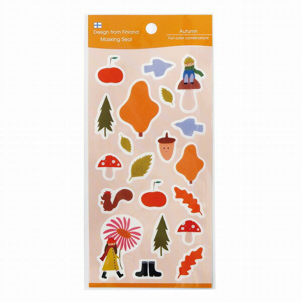 フィンランド・ヘルシンキ在住、 イラストレータHeidi Valkolaによるデザイン。 シンプルなイラストとかわいらしいカラフルな色の 組み合わせを楽しめるマスキングシールです♪ ●サイズ：縦175mm×90mm ●素材：和紙製 ●日本製