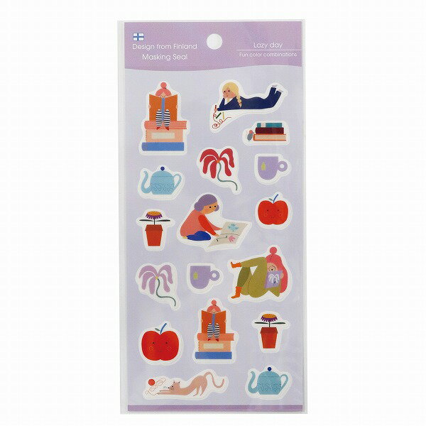 フィンランド・ヘルシンキ在住、 イラストレータHeidi Valkolaによるデザイン。 シンプルなイラストとかわいらしいカラフルな色の 組み合わせを楽しめるマスキングシールです♪ ●サイズ：縦175mm×90mm ●素材：和紙製 ●日本製